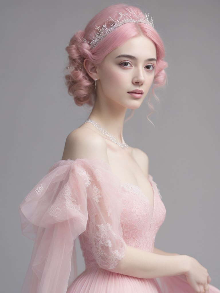 Premium Free ai Images | lady sporting rosy hued hair donned in ...