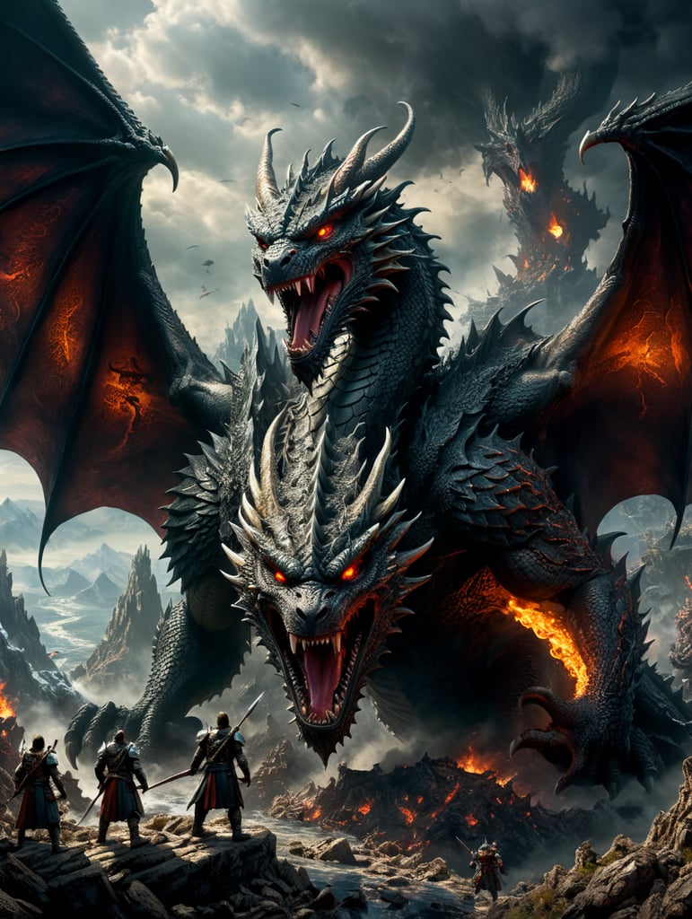 Premium Free ai Images | the end of the world with dragons