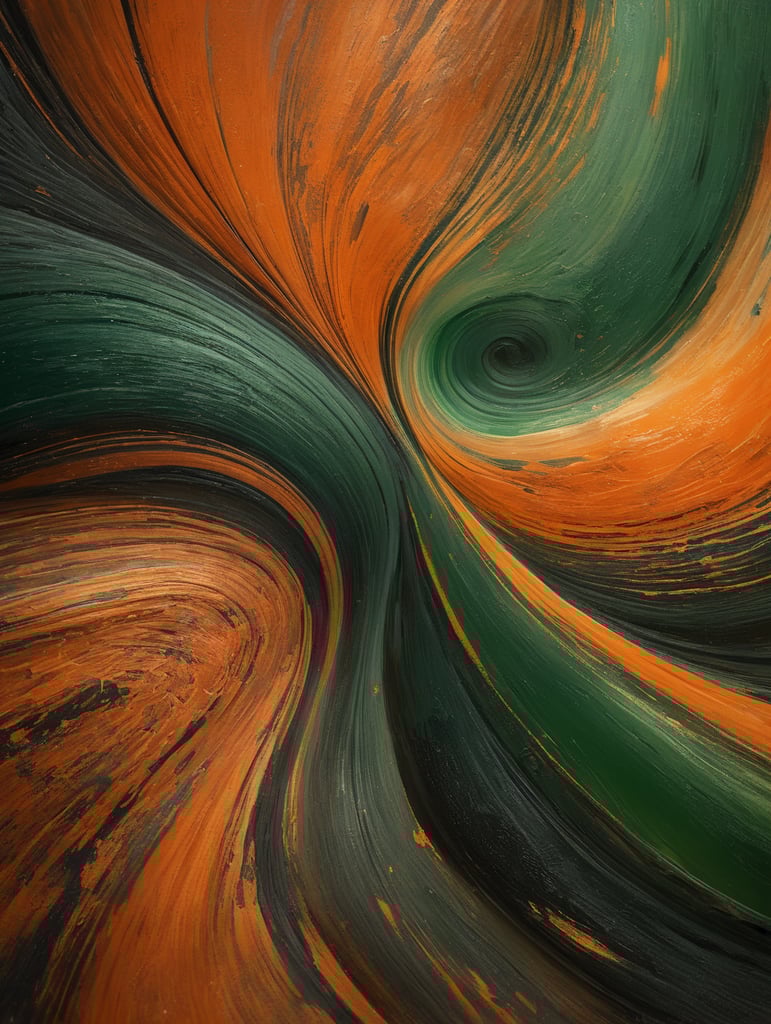 Premium Free ai Images | abstract swirling patterns of green and orange hues blending seamlessly ...