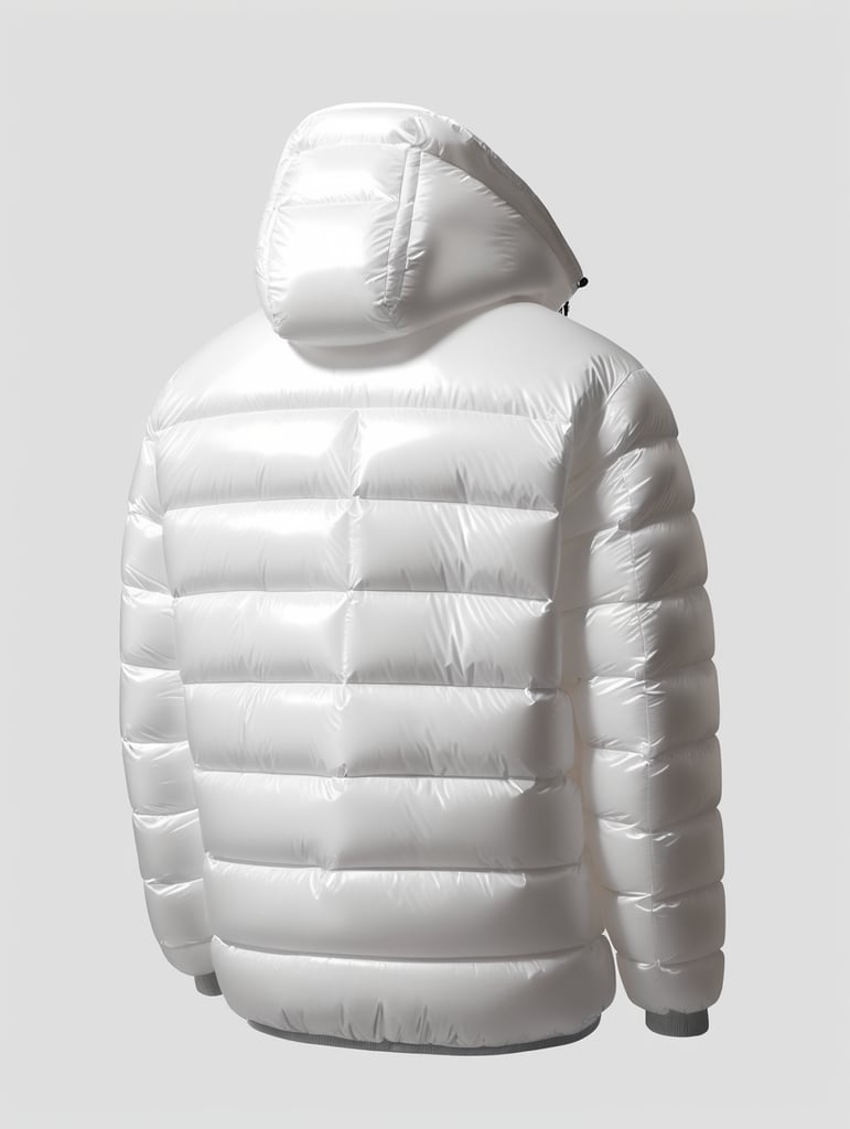 Premium Free ai Images | inflatable white minimalist mans puffer jacket ...