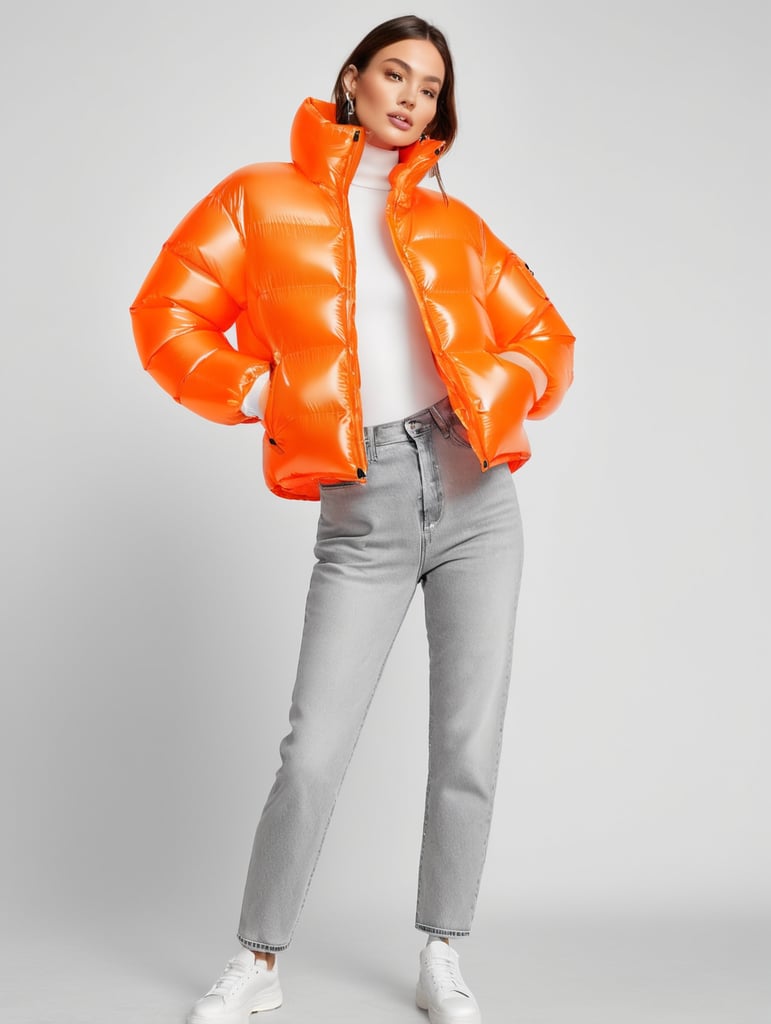 Premium Free ai Images | inflatable vibrant orange minimalist womens ...