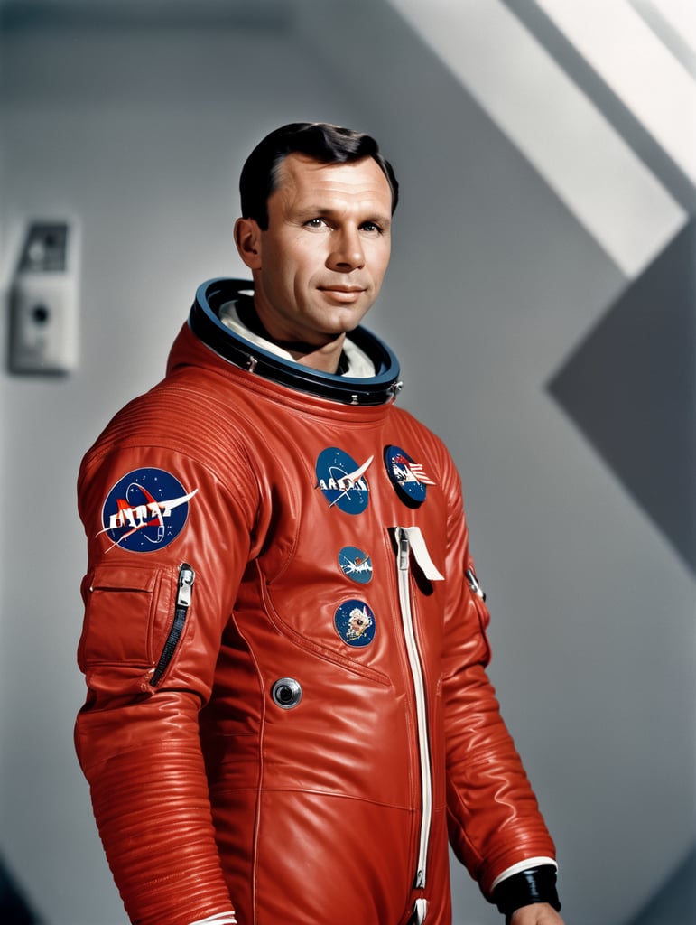 Premium Free ai Images | cosmonaut yuri alekseyevich gagarin in red ...
