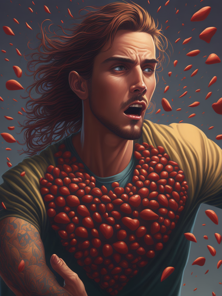 Premium Free ai Images | person having heart attack in the style of ...