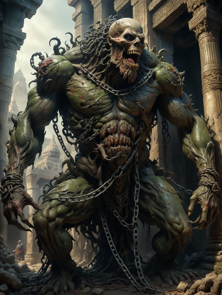 Premium Free ai Images | body horror draugr abomination composed of ...