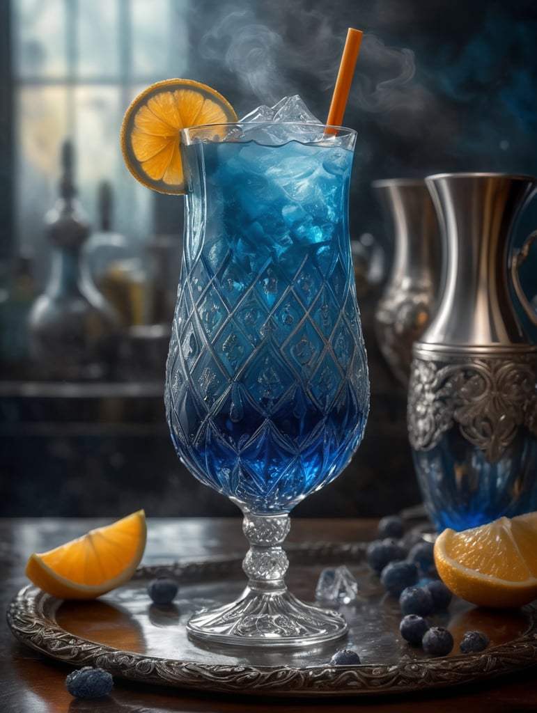 Premium Free ai Images | cocktail blue mist