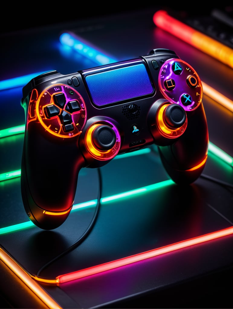 Premium Free ai Images | design futuristic neon colored gaming ...