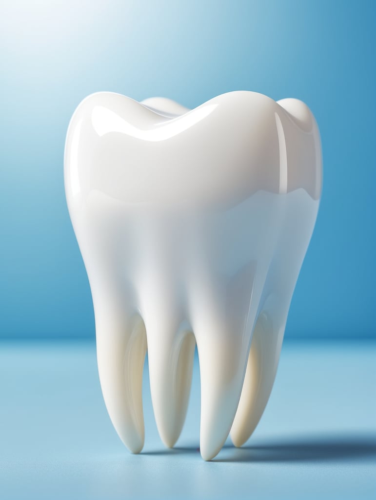 Premium Free ai Images | one white tooth blue background hyper realistic