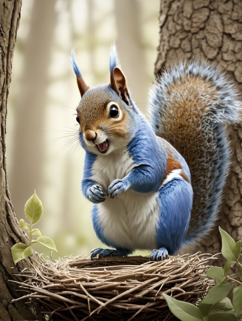 Premium Free ai Images | illustrate sammy the silly squirrel with ...