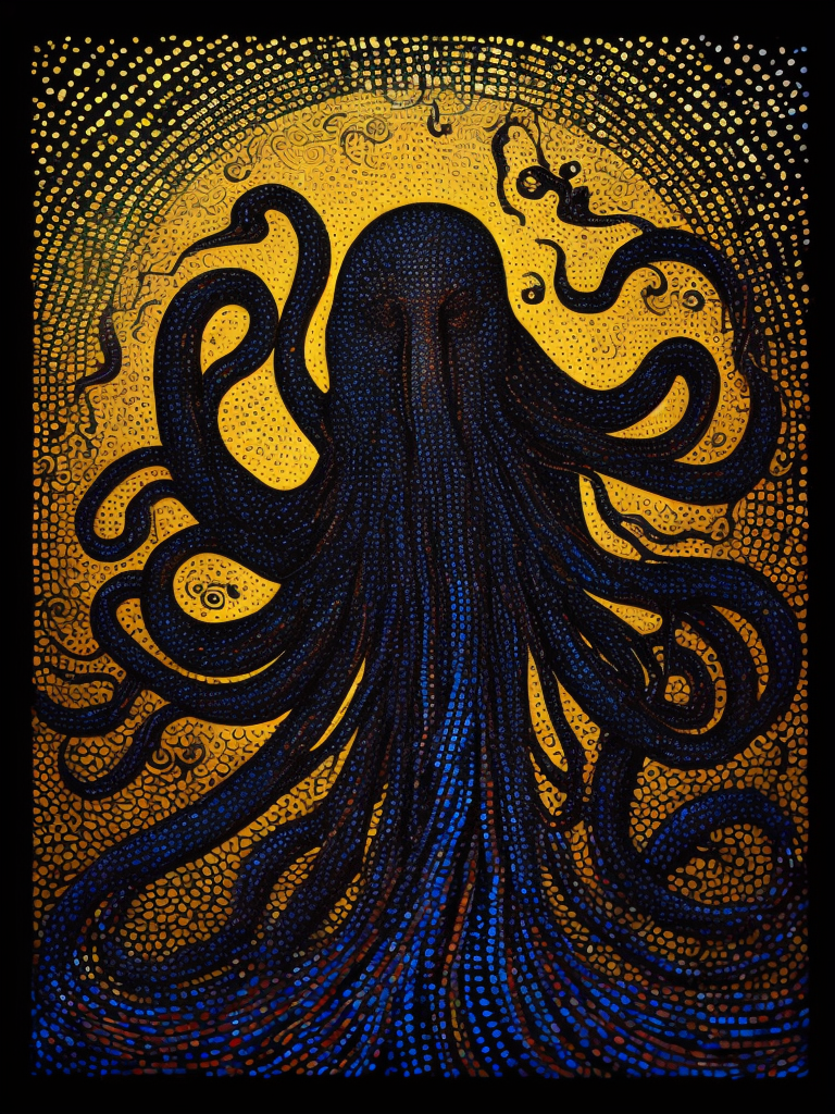 Premium Free ai Images | vibrant fine art pointillism engraved into ...