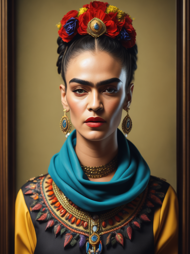 Premium Free ai Images | Frida Kahlo: Bold Vogue Icon