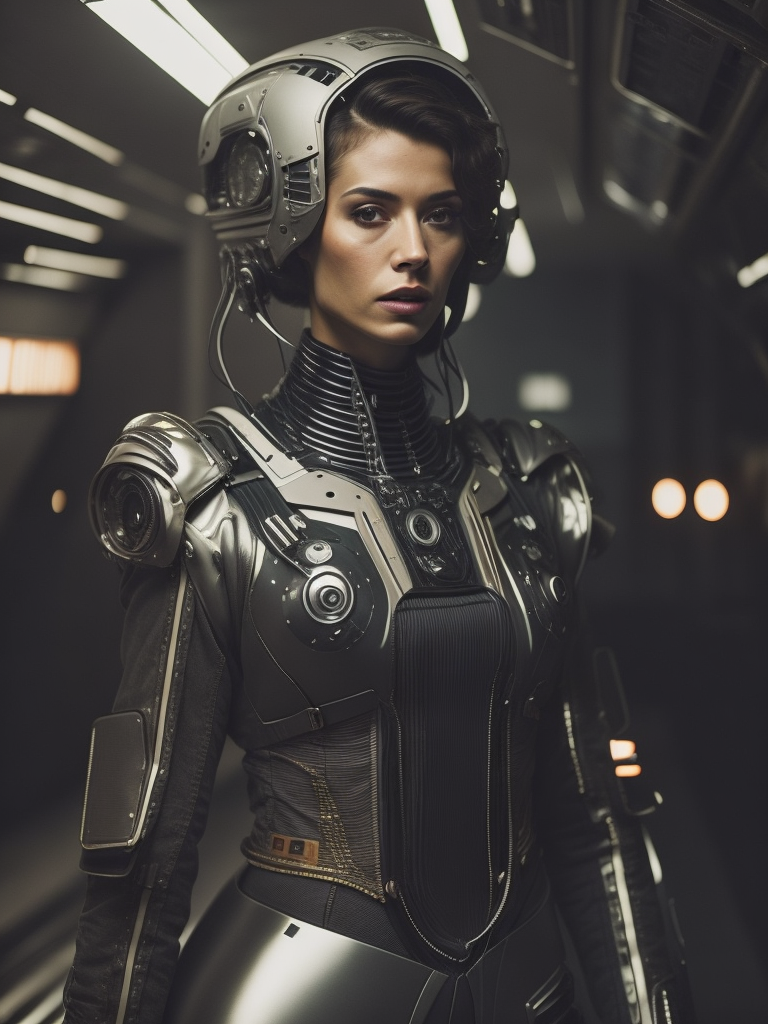 Premium Free ai Images | as female cyborg sci fi film grab ...