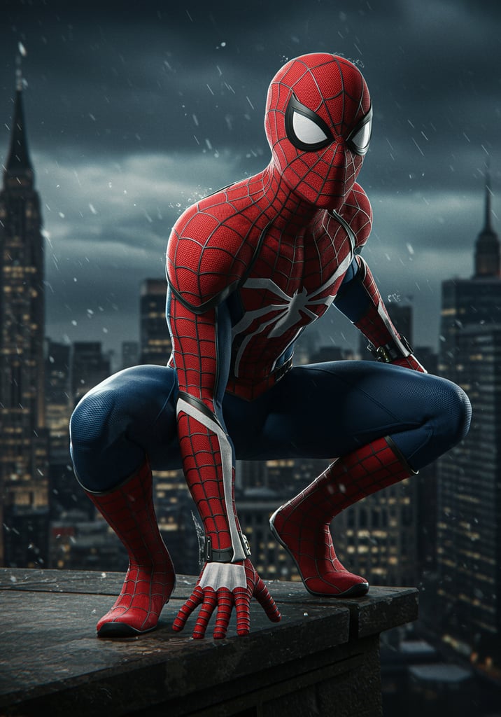 Premium Free ai Images | epic spider man character render heroic stance ...