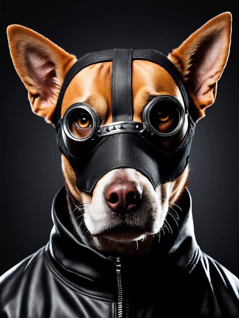 Premium Free ai Images | dog wearing burglar mask portrait photography ...