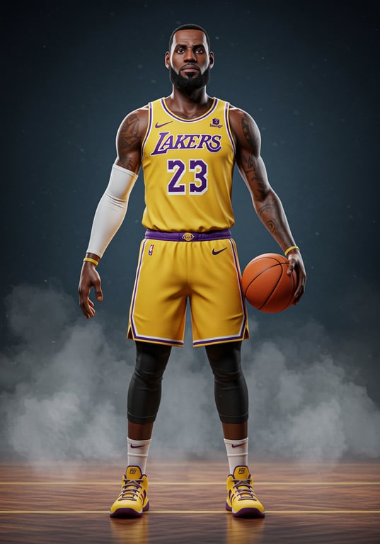 Premium Free ai Images | epic character render of lebron james as ...