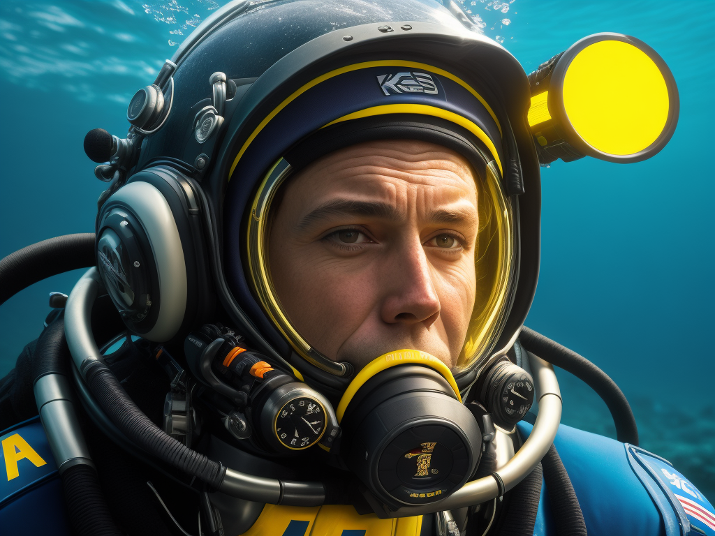 Premium Free ai Images | commercial diver wearing kirby morgan km dive ...