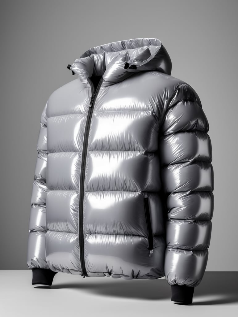 Premium Free ai Images | inflatable white minimalist mans puffer jacket ...