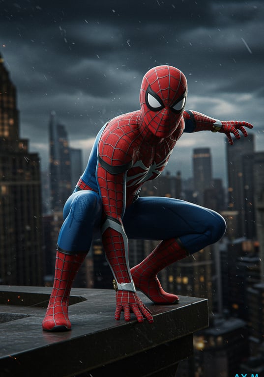 Premium Free ai Images | epic spider man character render heroic stance ...