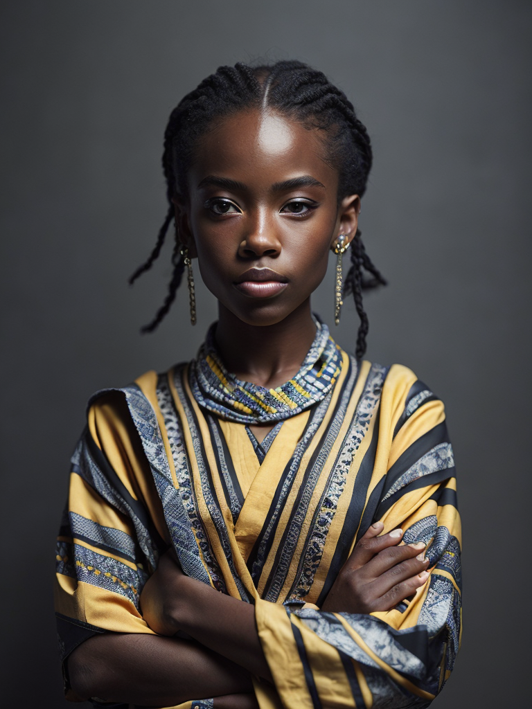 Premium Free ai Images | Modernized African Manga Hero