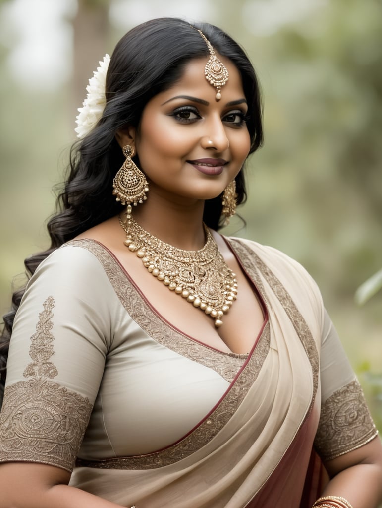 Premium Free ai Images | curvey indian lady
