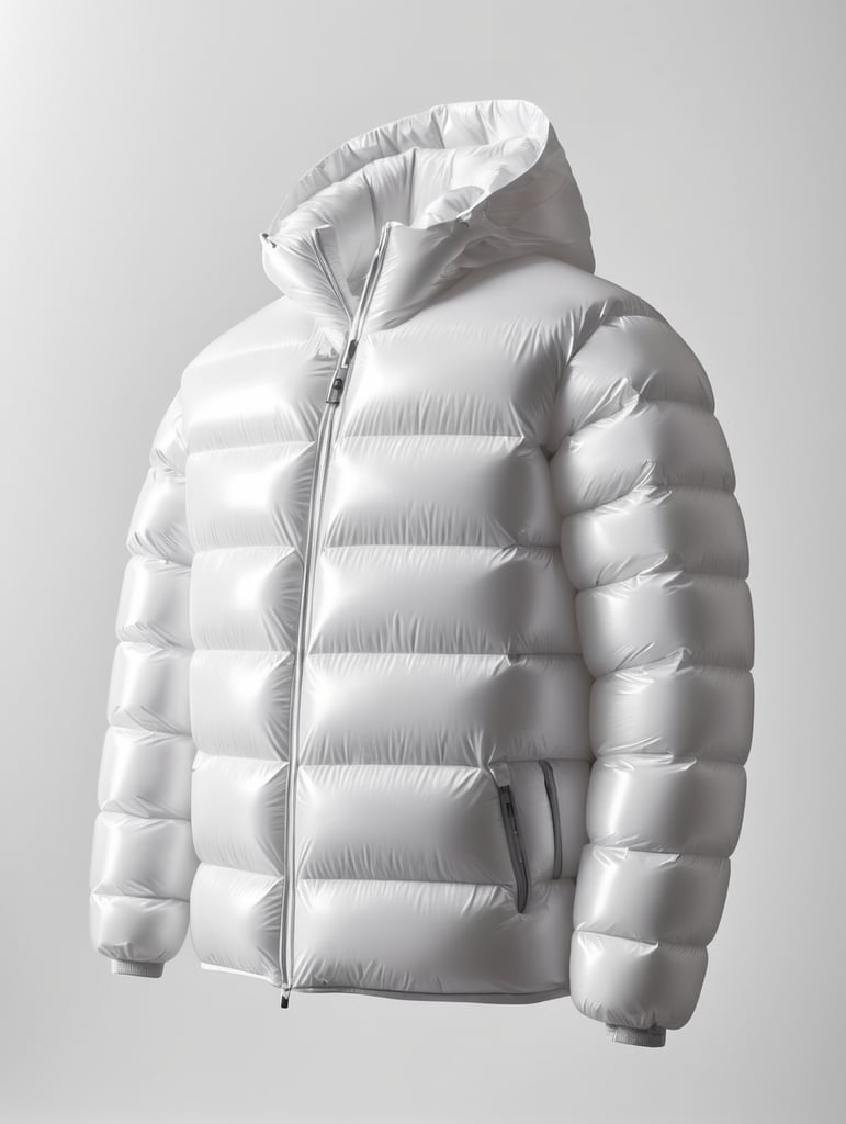 Premium Free ai Images | inflatable white minimalist mans puffer jacket ...