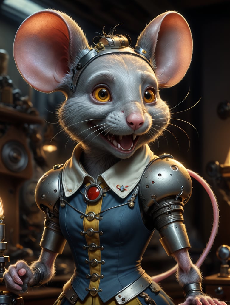 Premium Free ai Images | seamstress anthropomorphic mouse cartoon