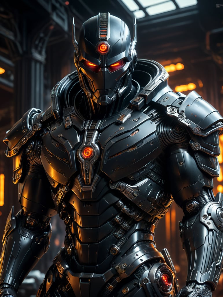 Premium Free ai Images | imagine supervillain with dark cybernetic ...