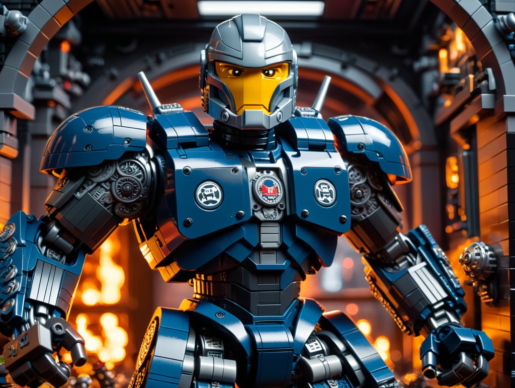 Premium Free ai Images | brand new lego set in the box featuring robocop