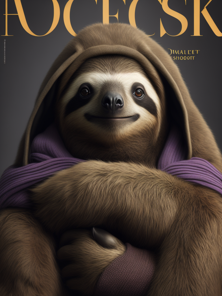 Premium Free ai Images | sloth on the cover of fashion magazine