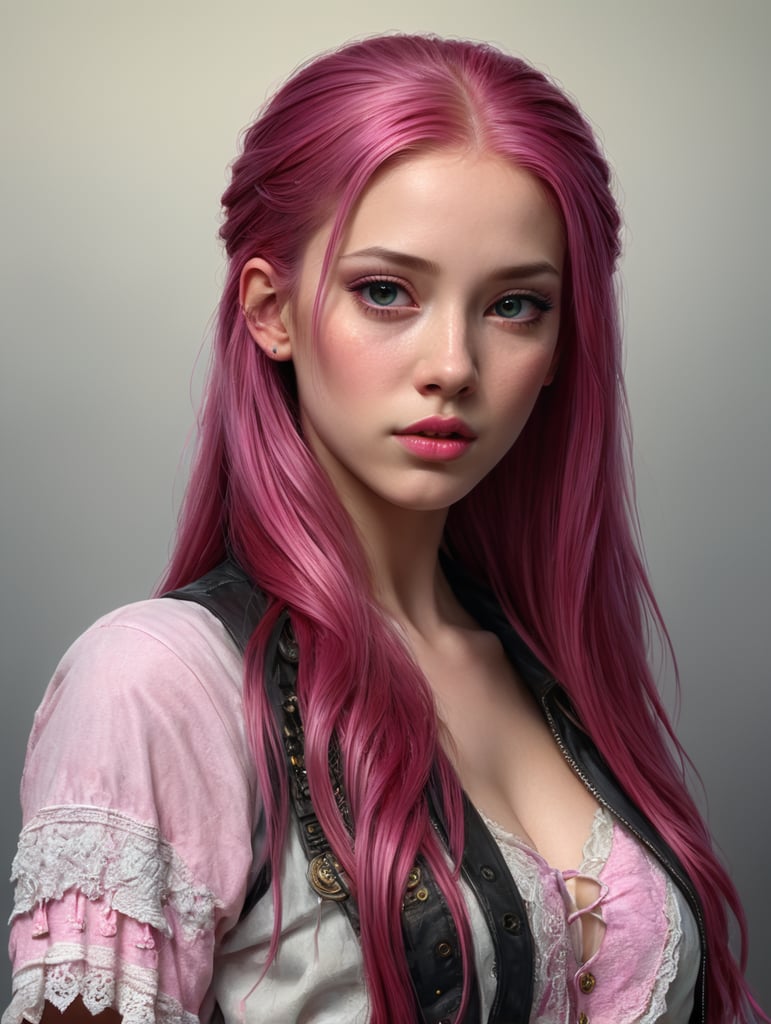 Premium Free ai Images | girl with pink hair