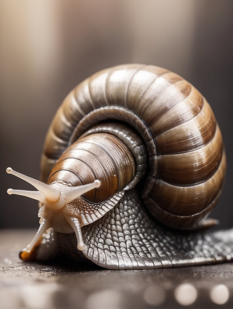 Premium Free ai Images | glam metal snail portrait