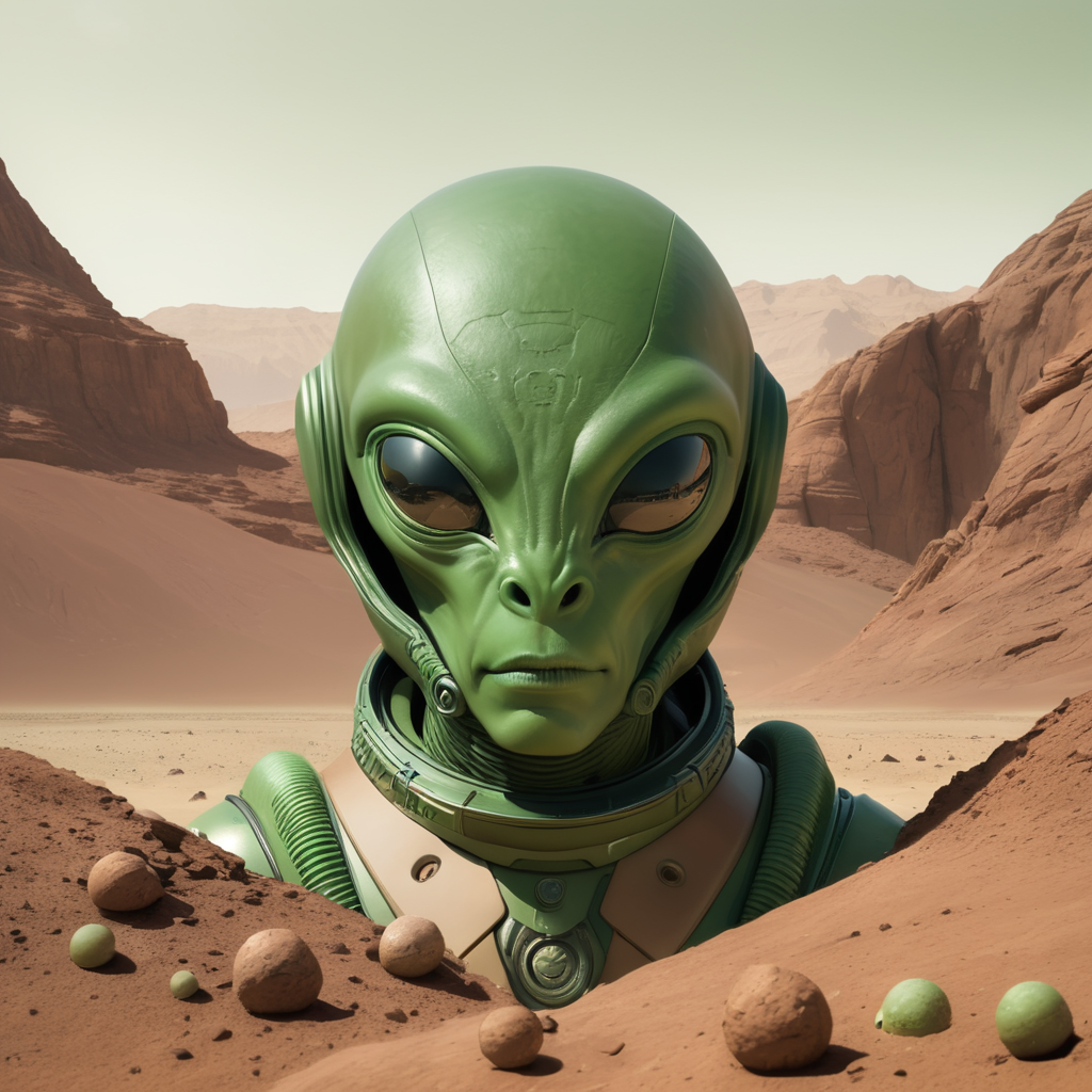 Premium Free ai Images | green mars alien