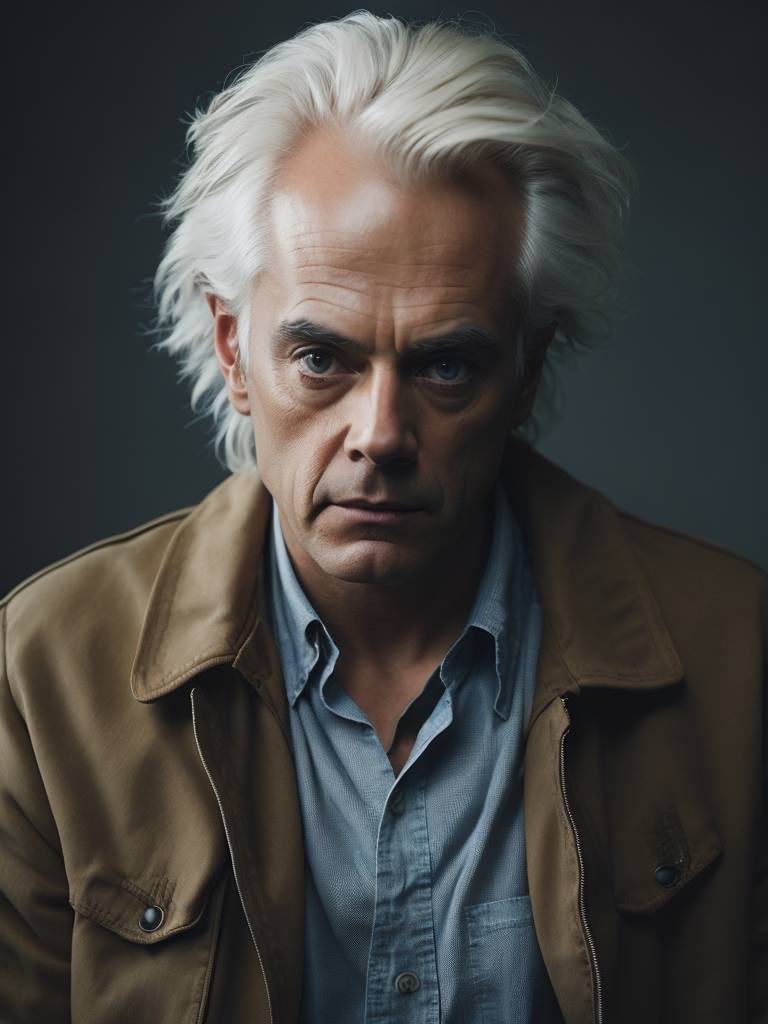 Premium Free ai Images | portrait of doc brown from back to the future
