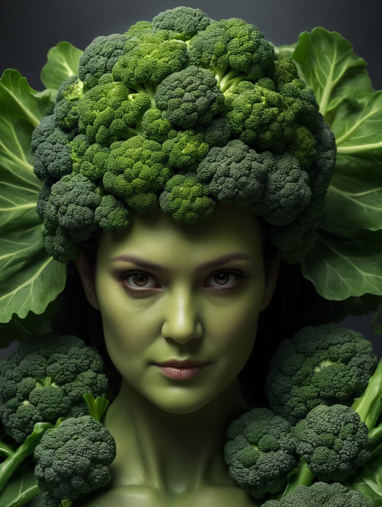 Premium Free ai Images | broccoli human broccoli green broccoli cute ...