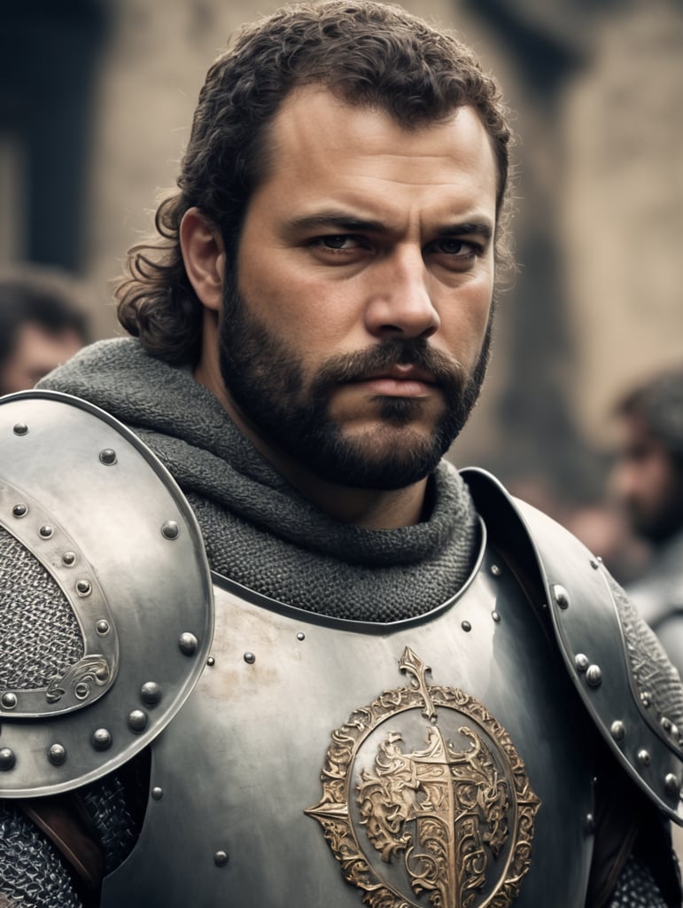 Premium Free ai Images | portrait of burly medieval knight no helmet ...