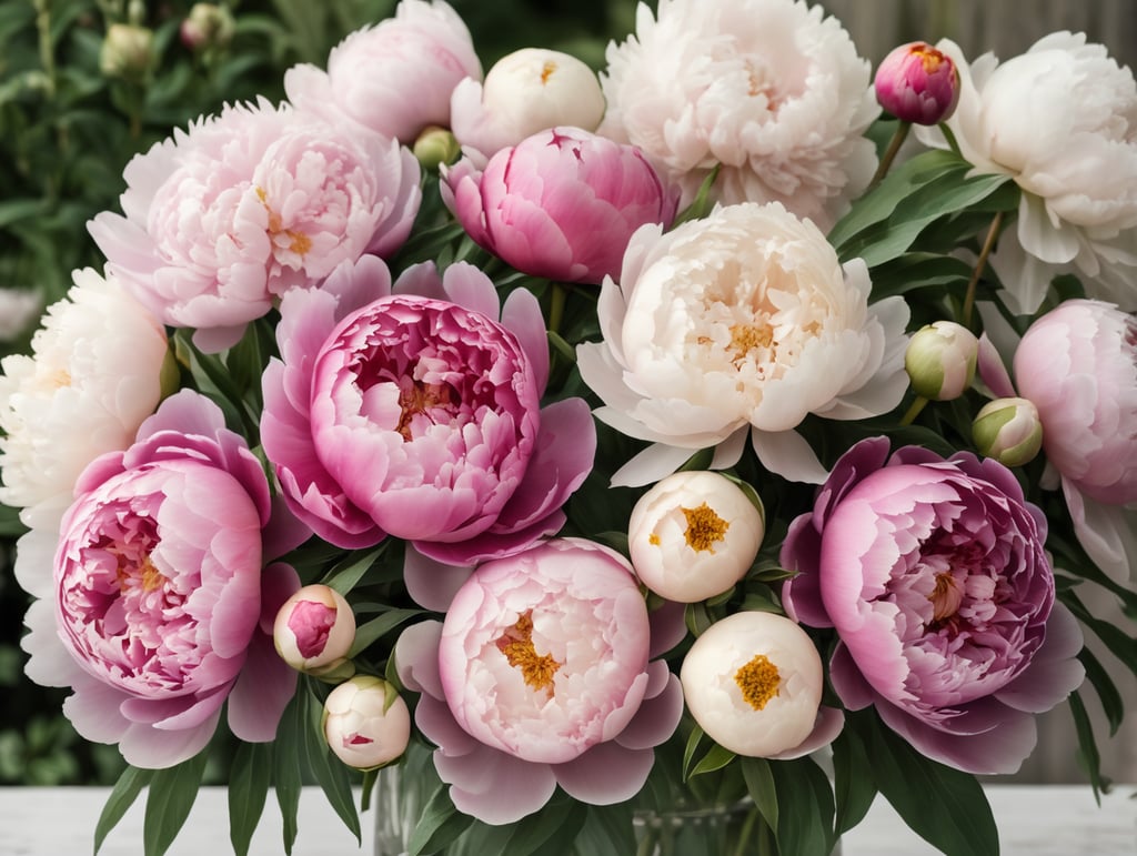 Premium Free ai Images | dutch peonies spring mood romantic vibe lot of ...