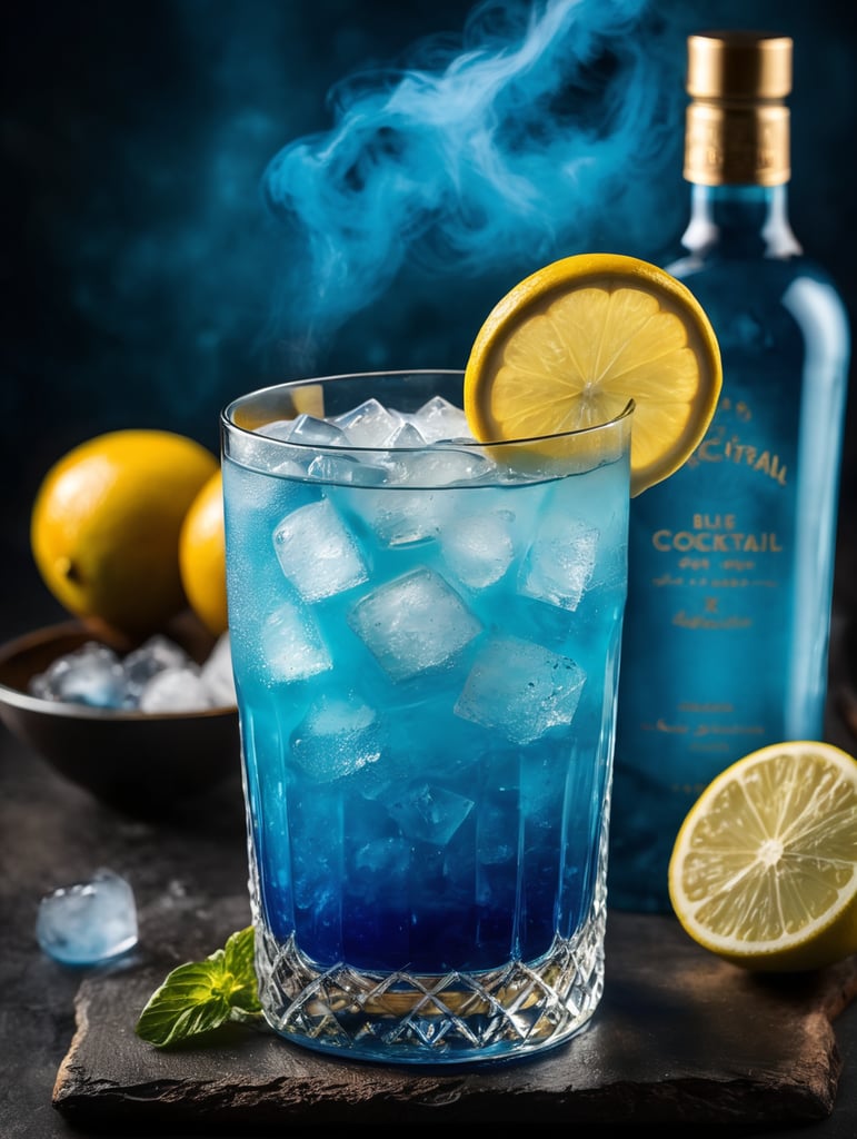 Premium Free ai Images | cocktail blue mist