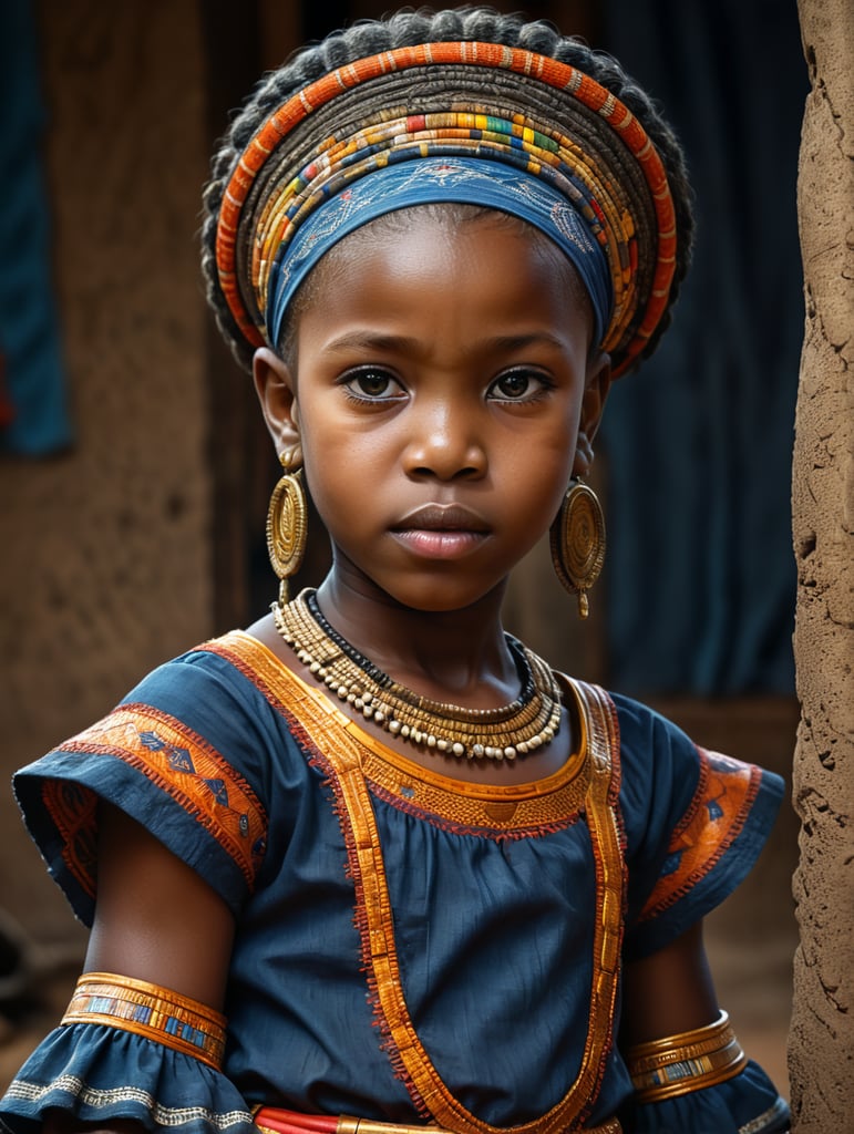 Premium Free ai Images | year old mordern day yoruba girl living in ...