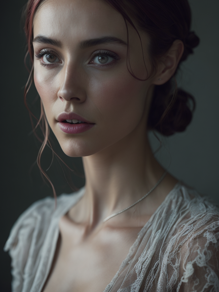 Premium Free ai Images | lady sporting rosy hued hair donned in ...