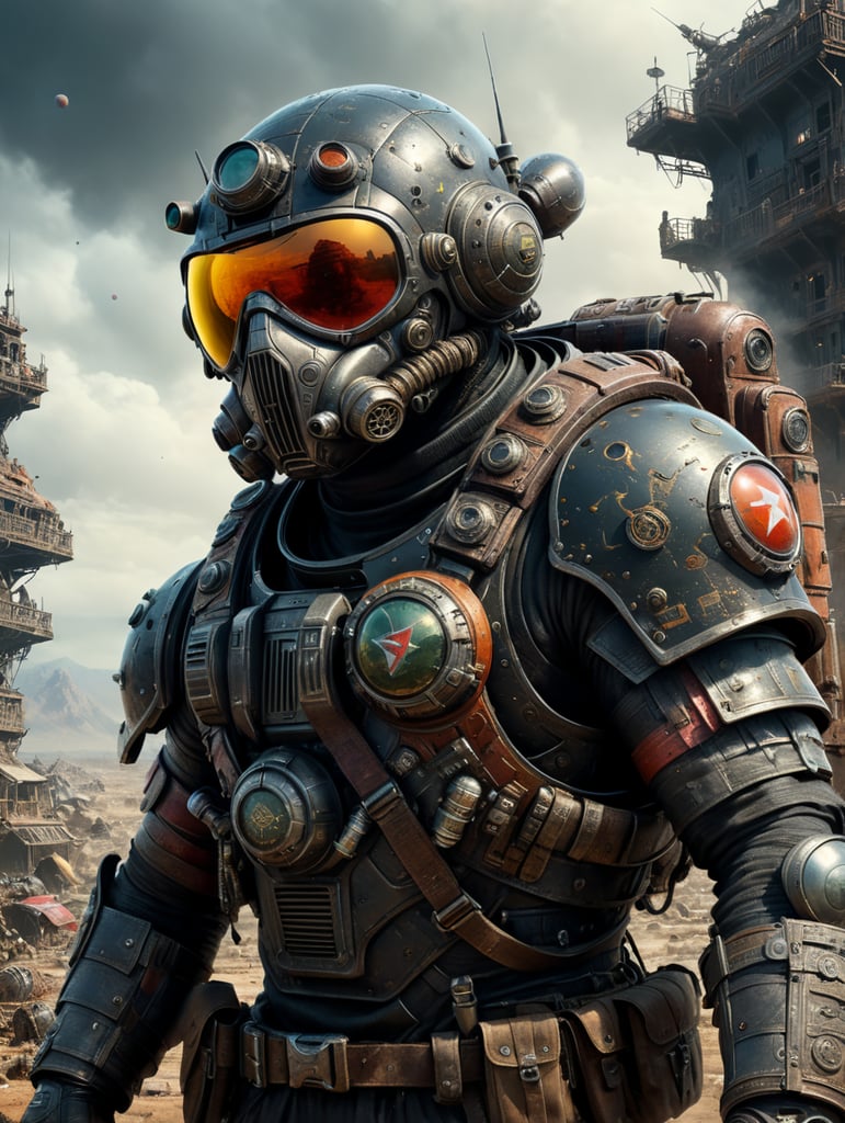 Premium Free ai Images | buzzballz as post apocalyptic space traveler