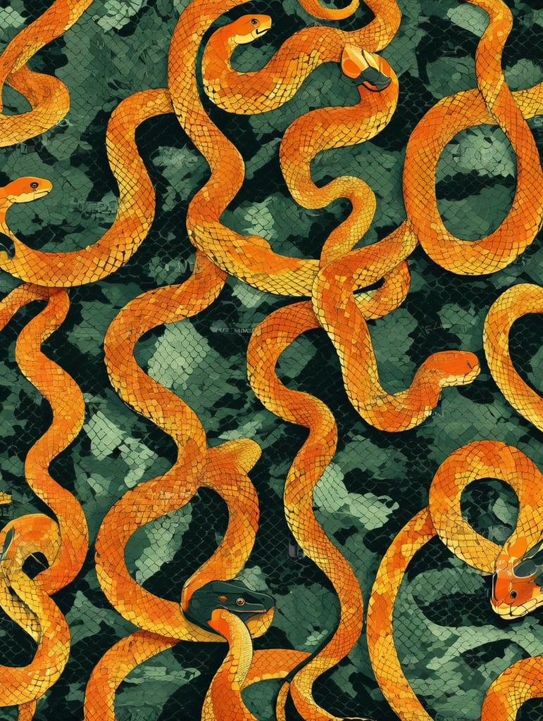 Premium Free ai Images | snake camouflage pattern vector art modern