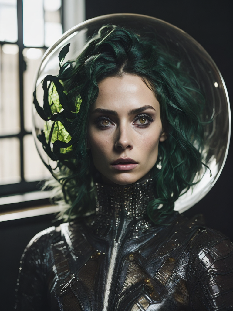 Premium Free ai Images | female humanoid with scales exaggeratedly huge ...