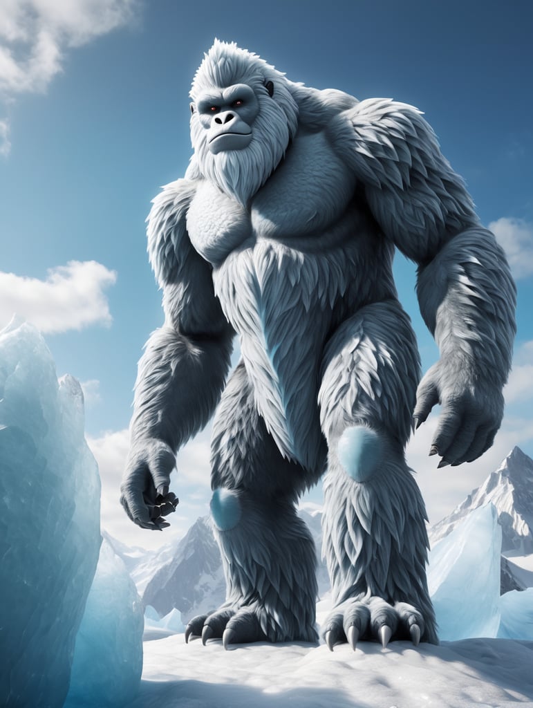 Premium Free ai Images | glacial yeti description the glacial yeti is ...