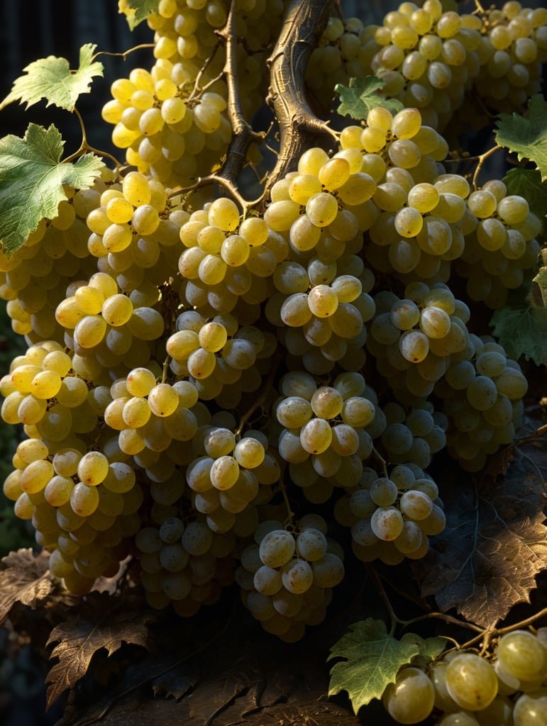 Premium Free ai Images | Glorious Golden Grape Harvest