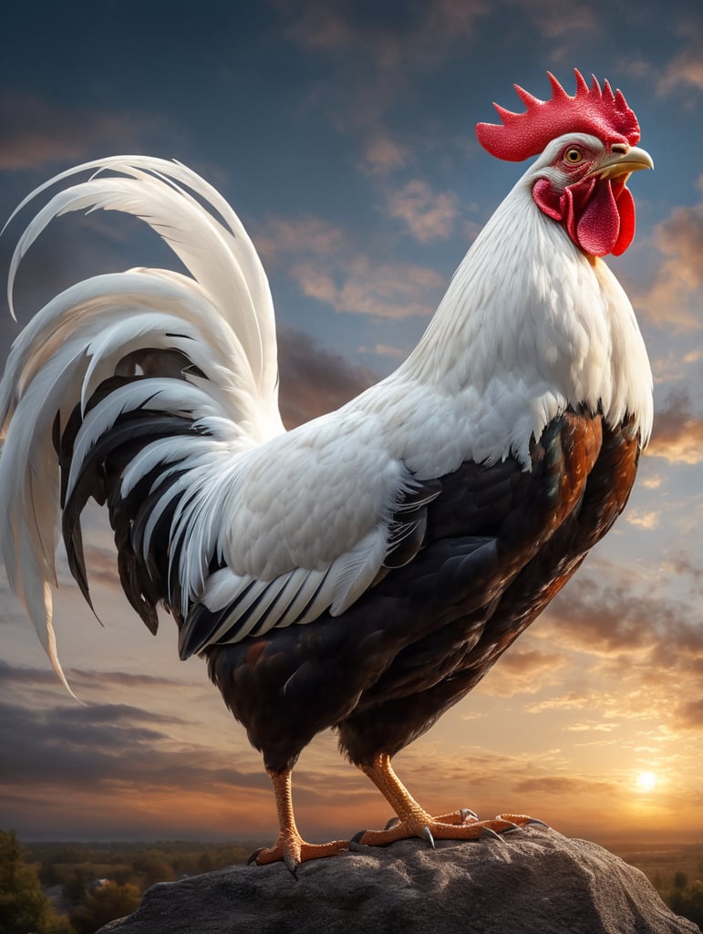 Premium Free ai Images | beautiful photorealistic rooster in white ...