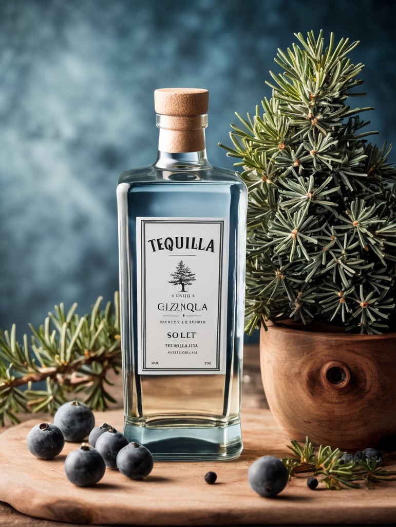 Premium Free ai Images | professional photography of square gin bottle ...