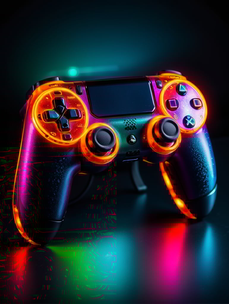 Premium Free ai Images | design futuristic neon colored gaming ...