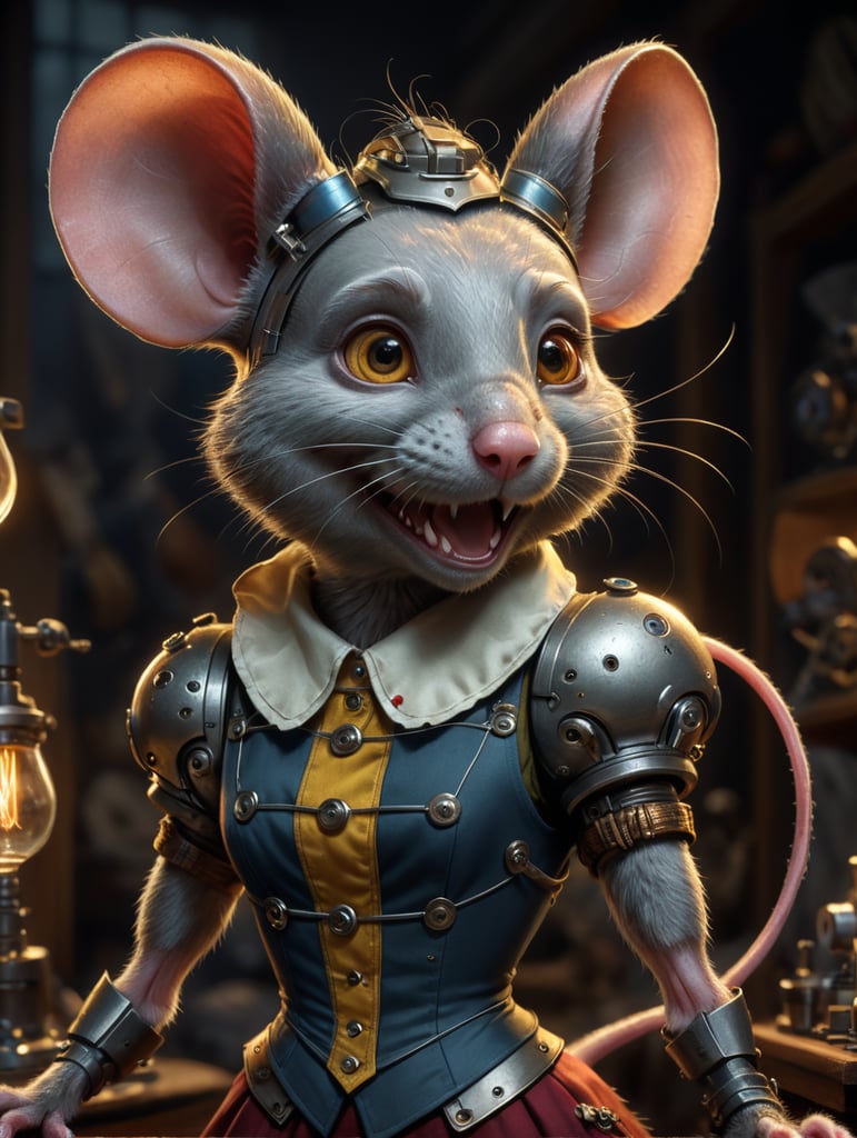 Premium Free ai Images | seamstress anthropomorphic mouse cartoon