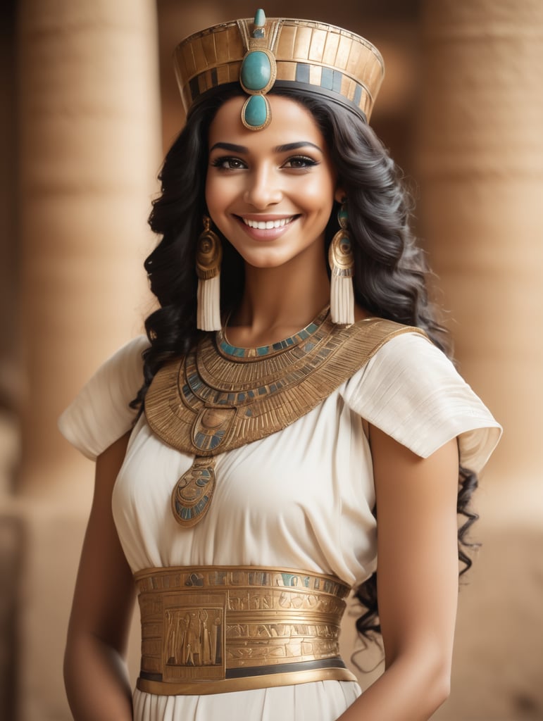 Premium Free ai Images | Enchanting Smile of Egyptian Royalty