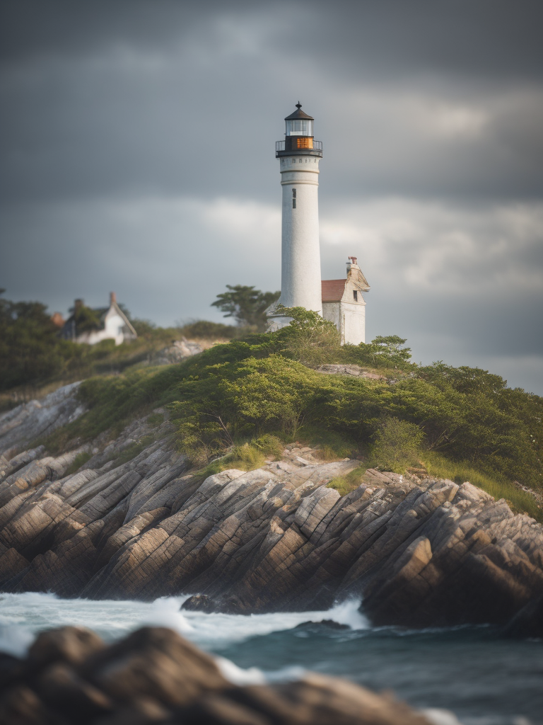 Premium Free ai Images | lighthouse island