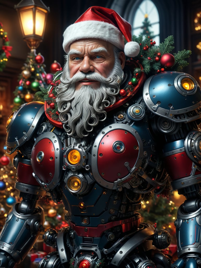 Premium Free ai Images | create christmas santa robot